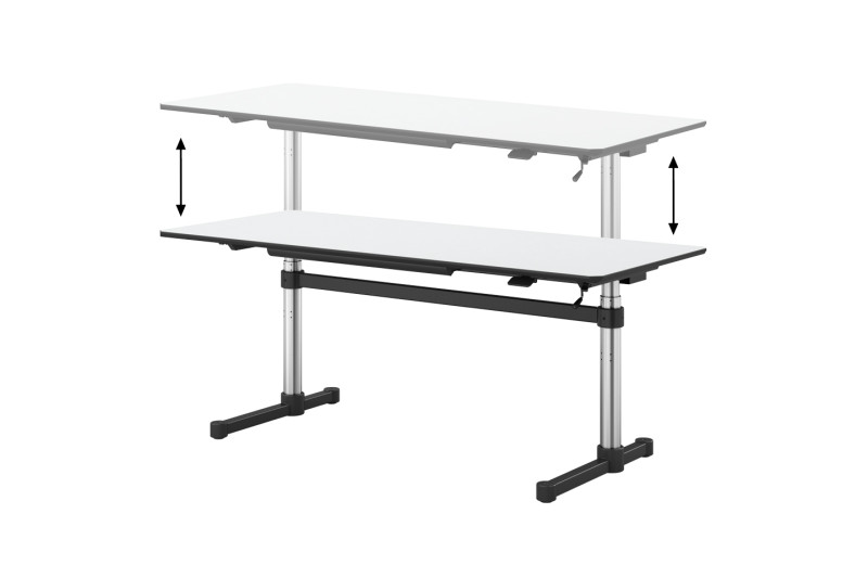 Height adjustable desk USM Kitos M Resin White 200 x 100 cm