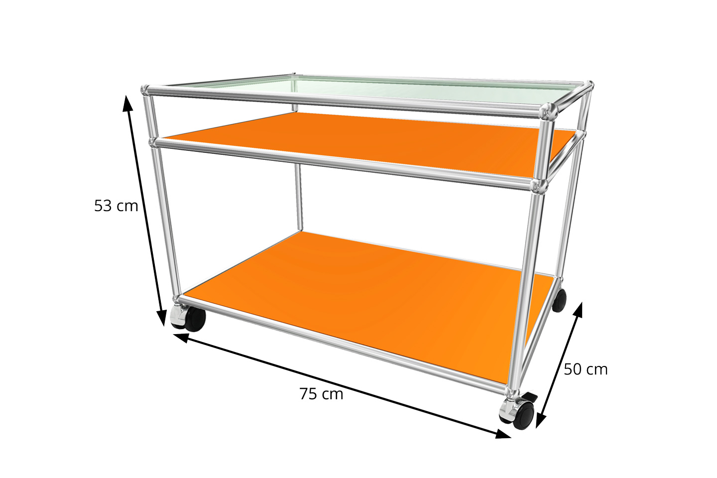 USM Haller Beistelltisch Klarglas 75 x 50 cm | Beistelltische | USM ...