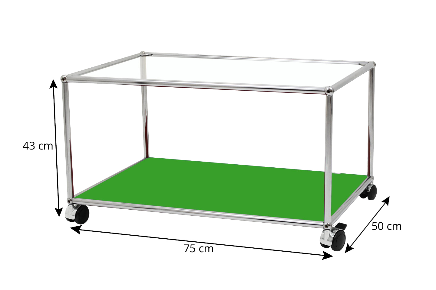 USM Haller Beistelltisch Klarglas 75 x 50 cm | Beistelltische | USM ...