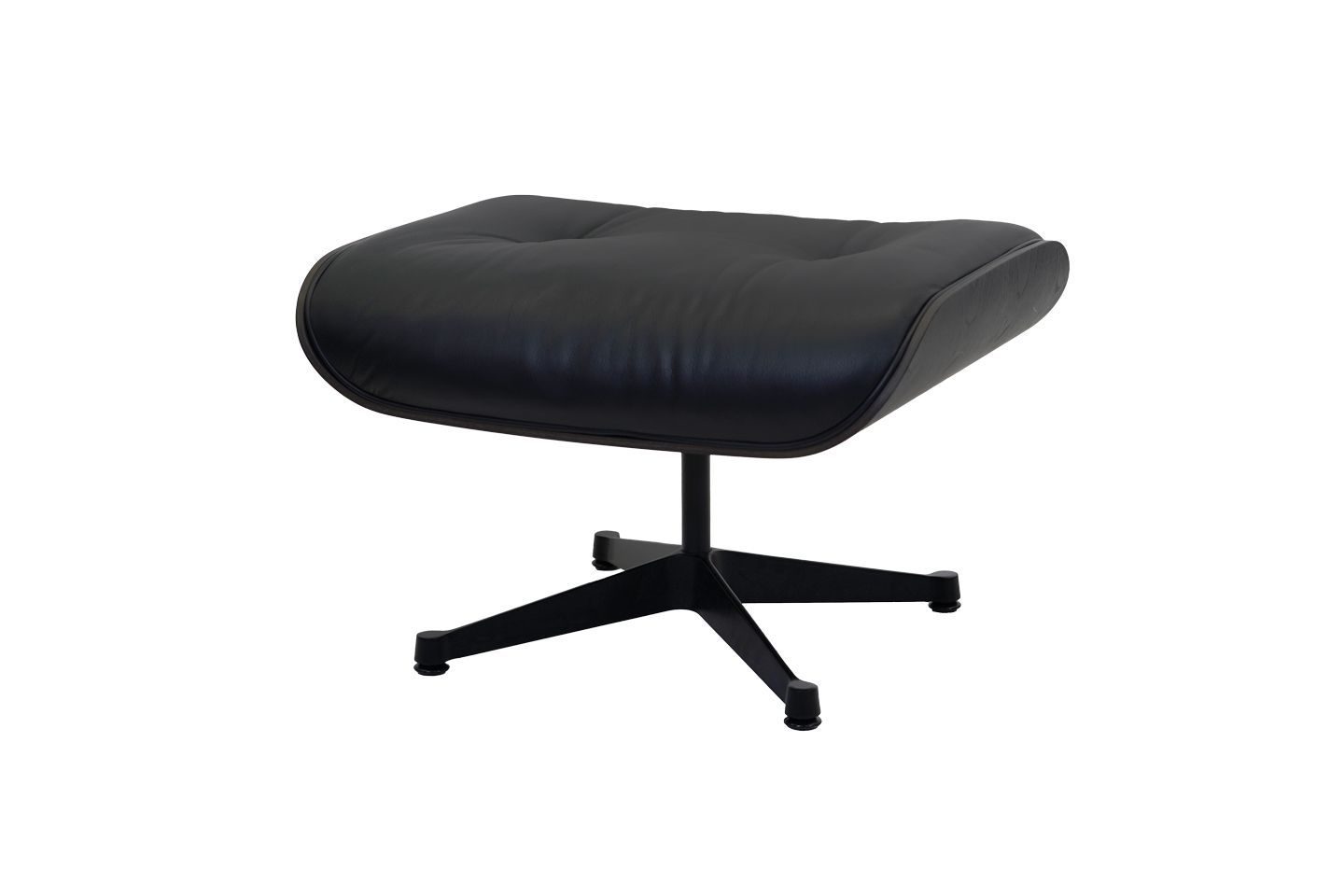 Black leather lounge chair with ottoman store