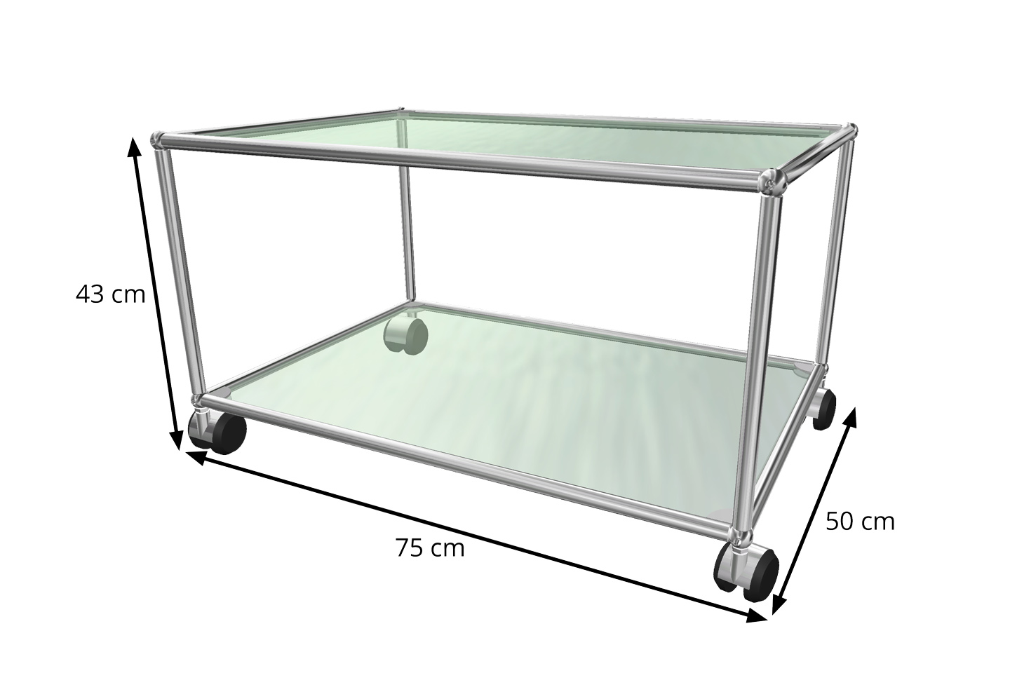 USM Haller Beistelltisch Klarglas 75 x 50 cm | Beistelltische | USM ...